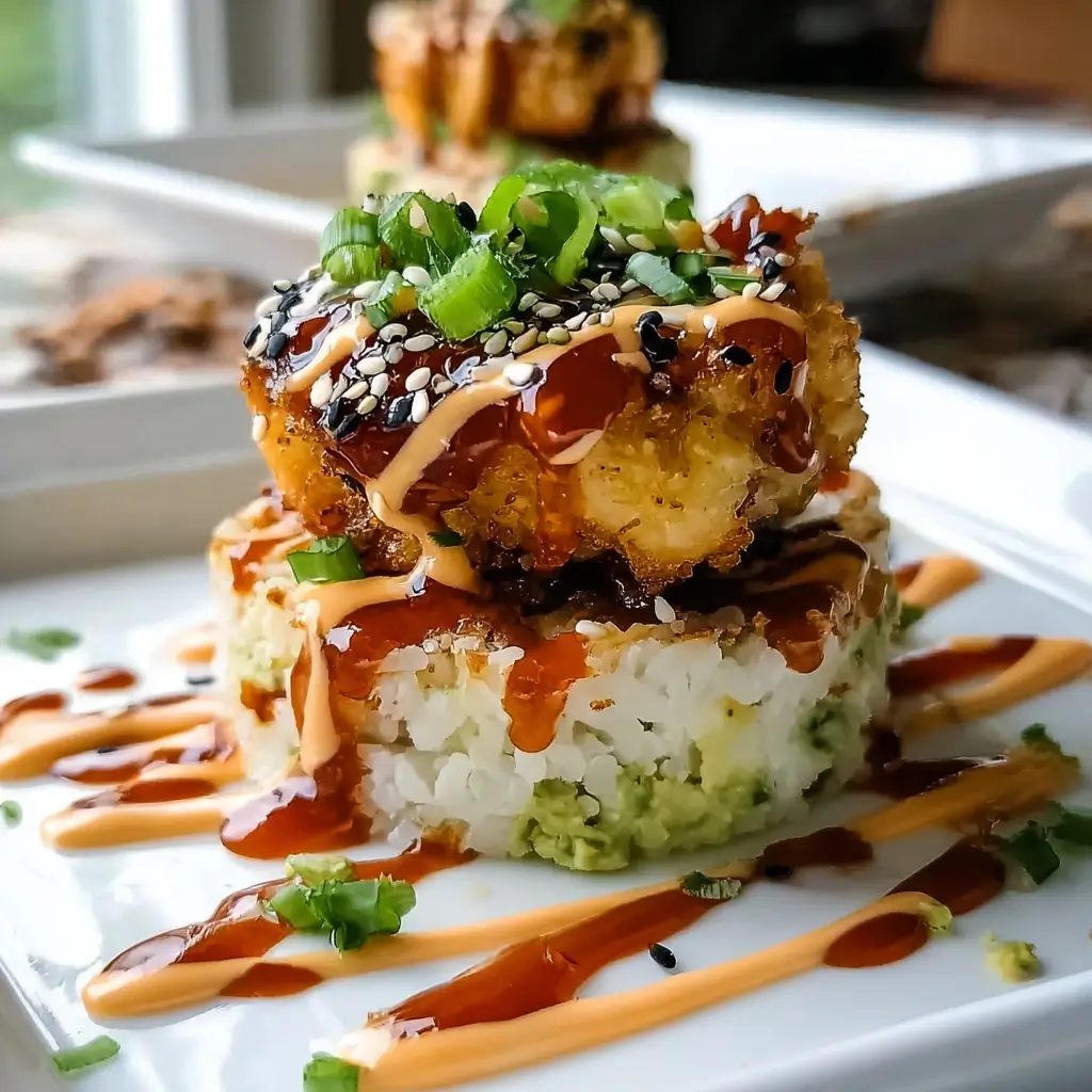 Teriyaki Cauliflower Rice Stacks Recipe - Love And Nibbles
