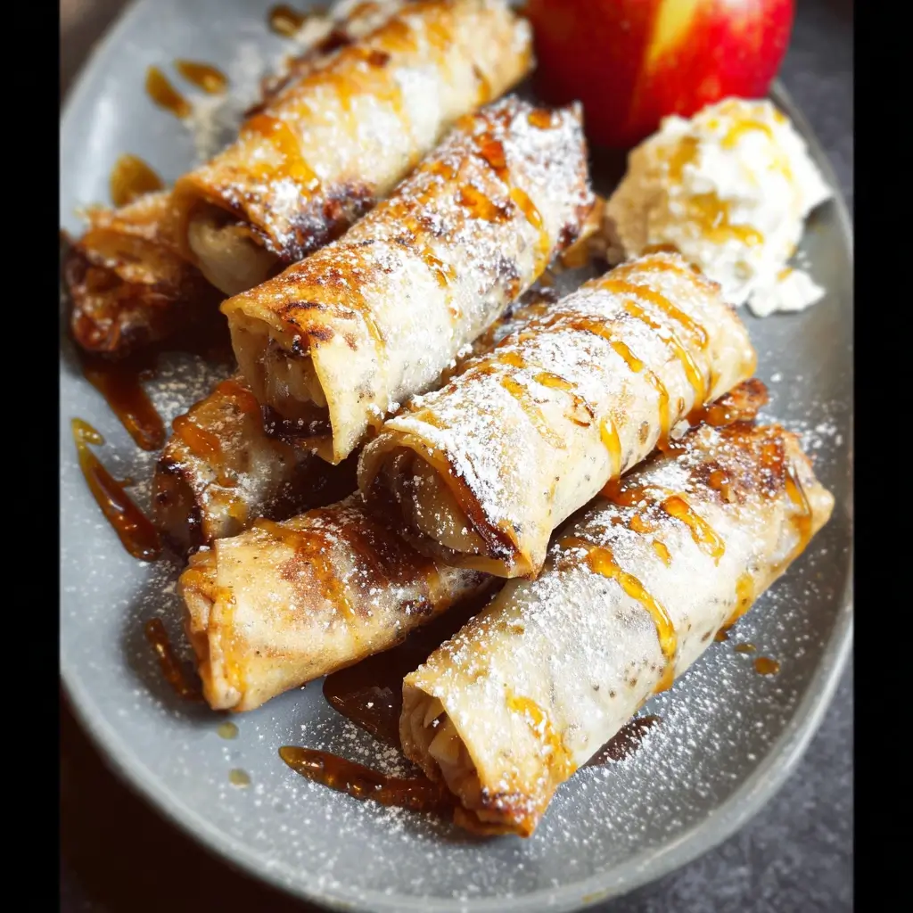 Apple Pie Spring Rolls Recipe - Love And Nibbles