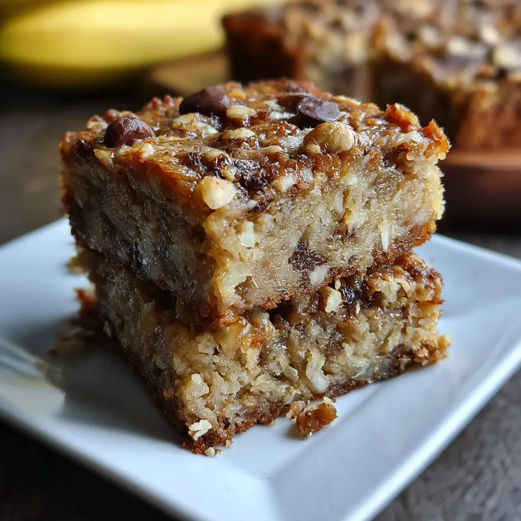 Banana Bread Breakfast Bars Recipe - Love And Nibbles