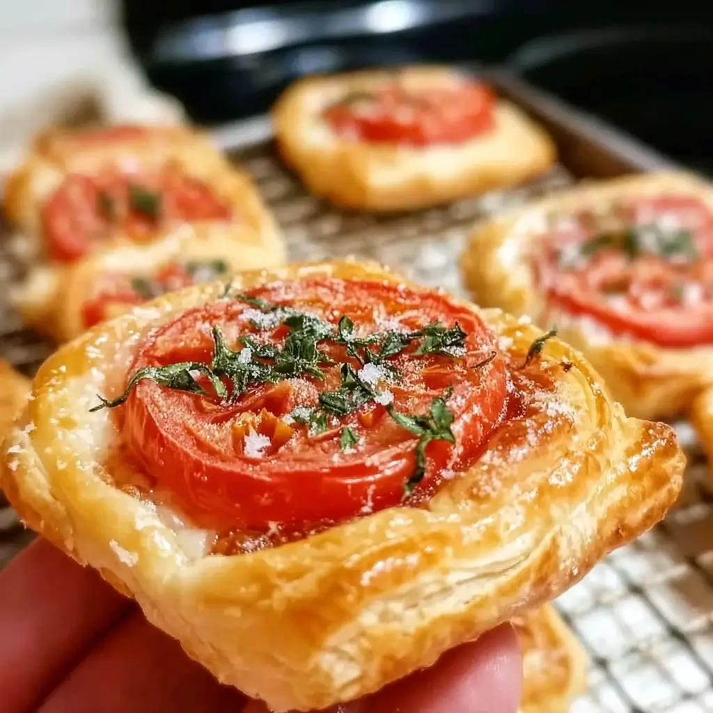 Tomato Tarts Puff Pastry Appetizer Recipe - Love And Nibbles