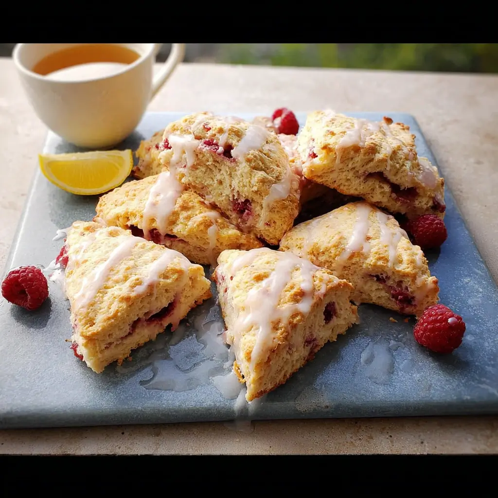 5-Ingredient Raspberry Lemonade Scones Recipe - Love And Nibbles