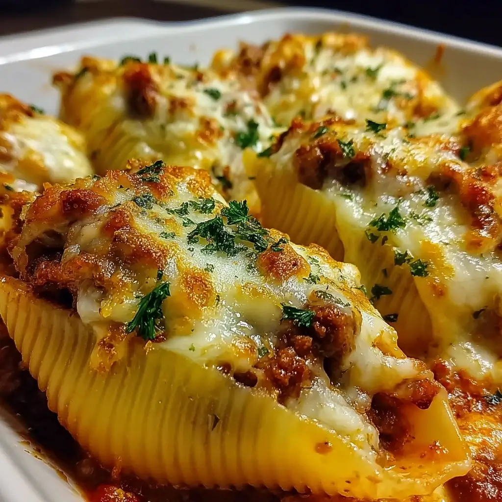Beef and Cheese Stuffed Shells Recipe - Love And Nibbles