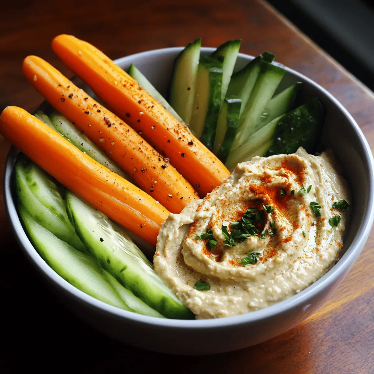 Ultimate Delicious Crunchy Carrot and Cucumber Sticks with Hummus