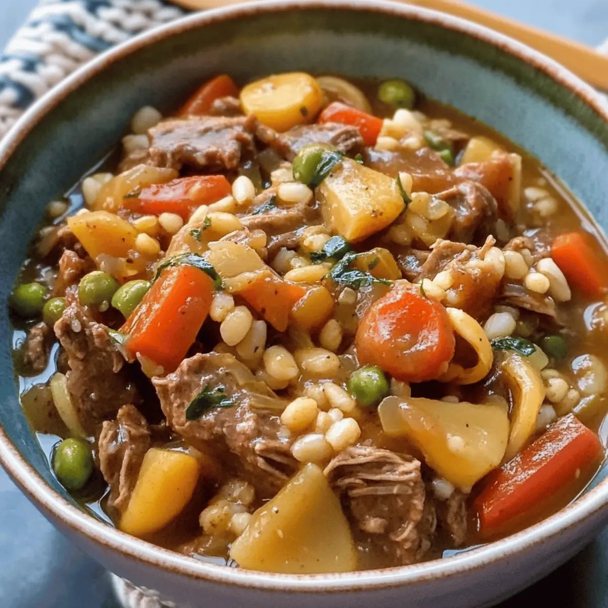 Easy Crockpot Beef & Barley Stew Packed with Comfort and Flavor
