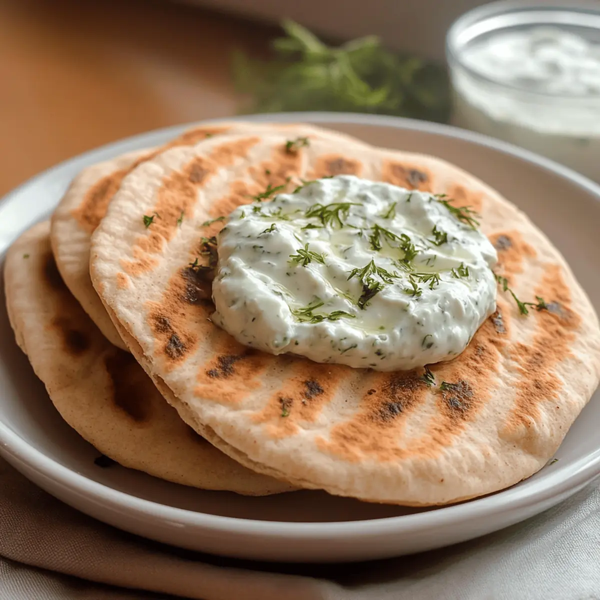 Easy Whole Wheat Mini Pita with Tzatziki: Delicious Creamy Bite