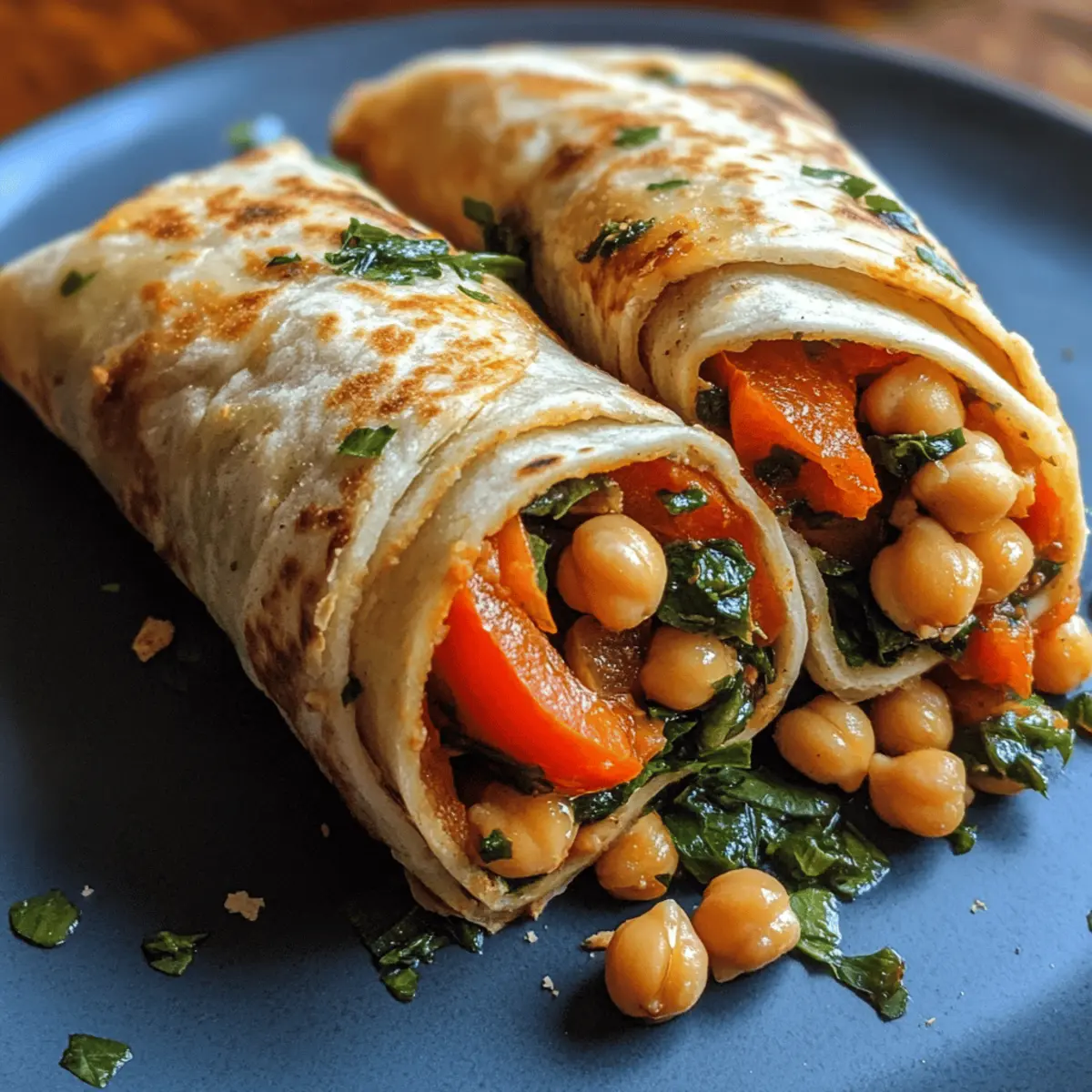 Chickpea and Roasted Pepper Wraps - Irresistible Delicious Meal