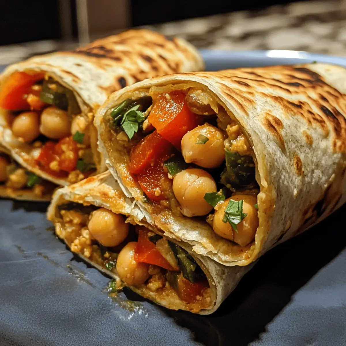 Chickpea and Roasted Pepper Wraps - Irresistible Delicious Meal