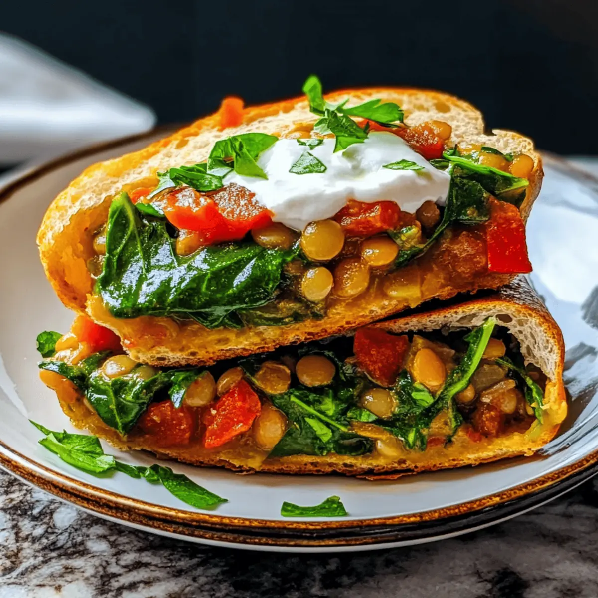 Easy Delicious Mediterranean Lentil & Spinach Stew (Vegetarian)
