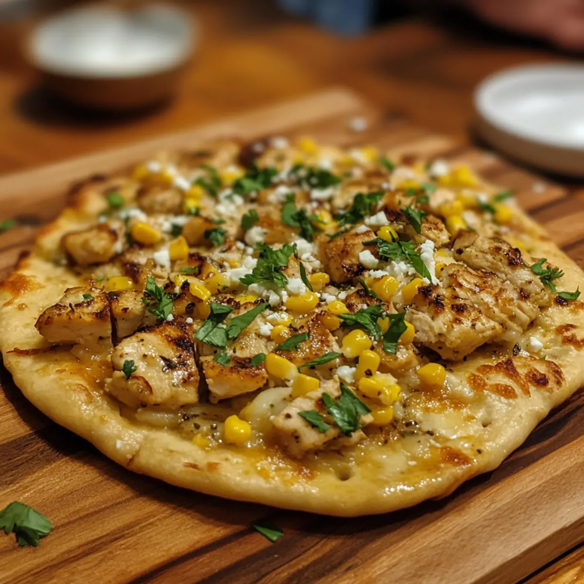 Easy Chicken & Sweet Corn Flatbread - Delicious Crispy Delight