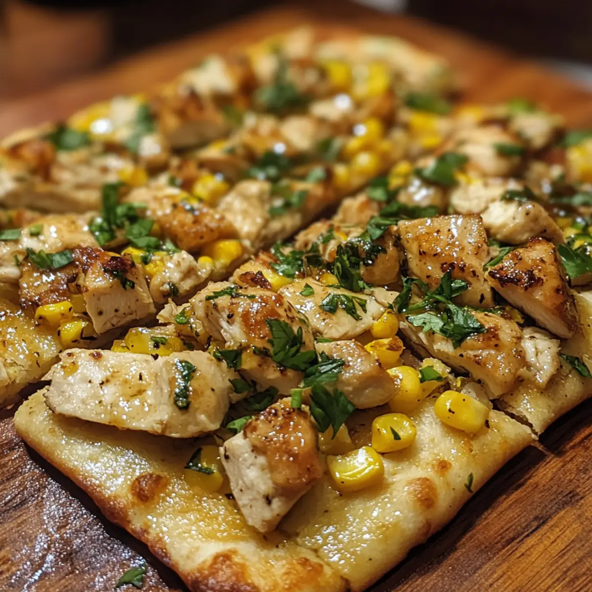 Easy Chicken & Sweet Corn Flatbread - Delicious Crispy Delight