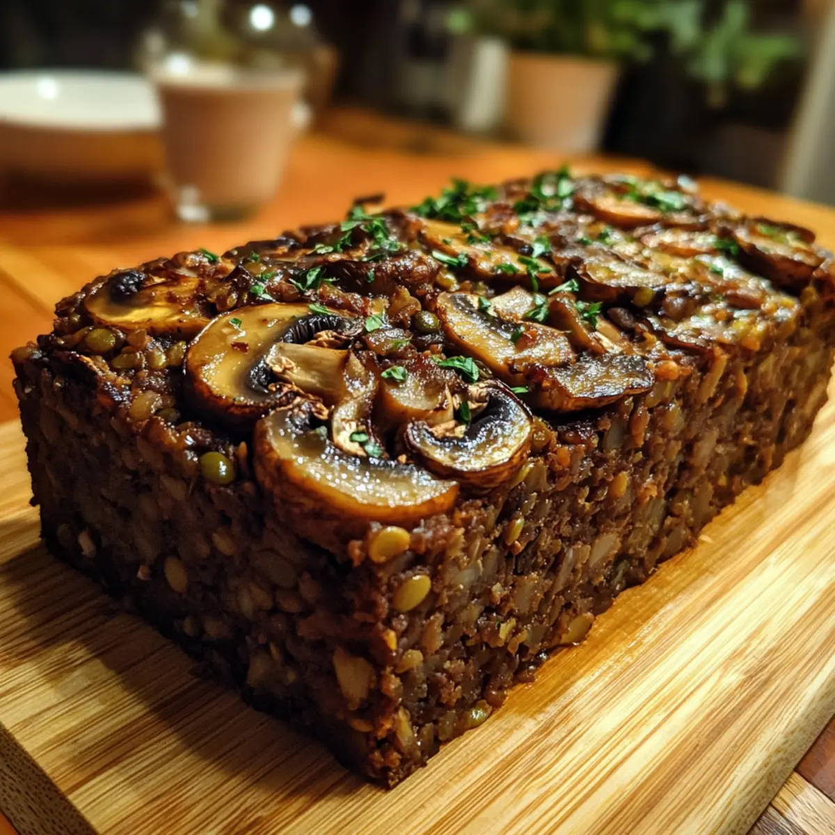 Ultimate Cozy Juicy Vegetarian Lentil Mushroom Loaf Recipe