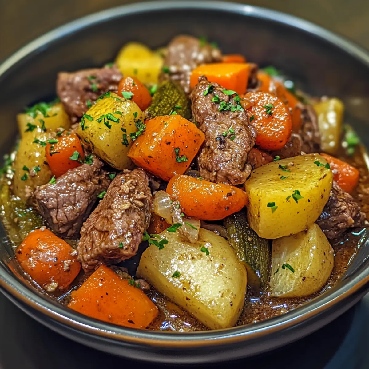 Easy Delicious Hearty Crockpot Beef & Vegetable Medley Recipe