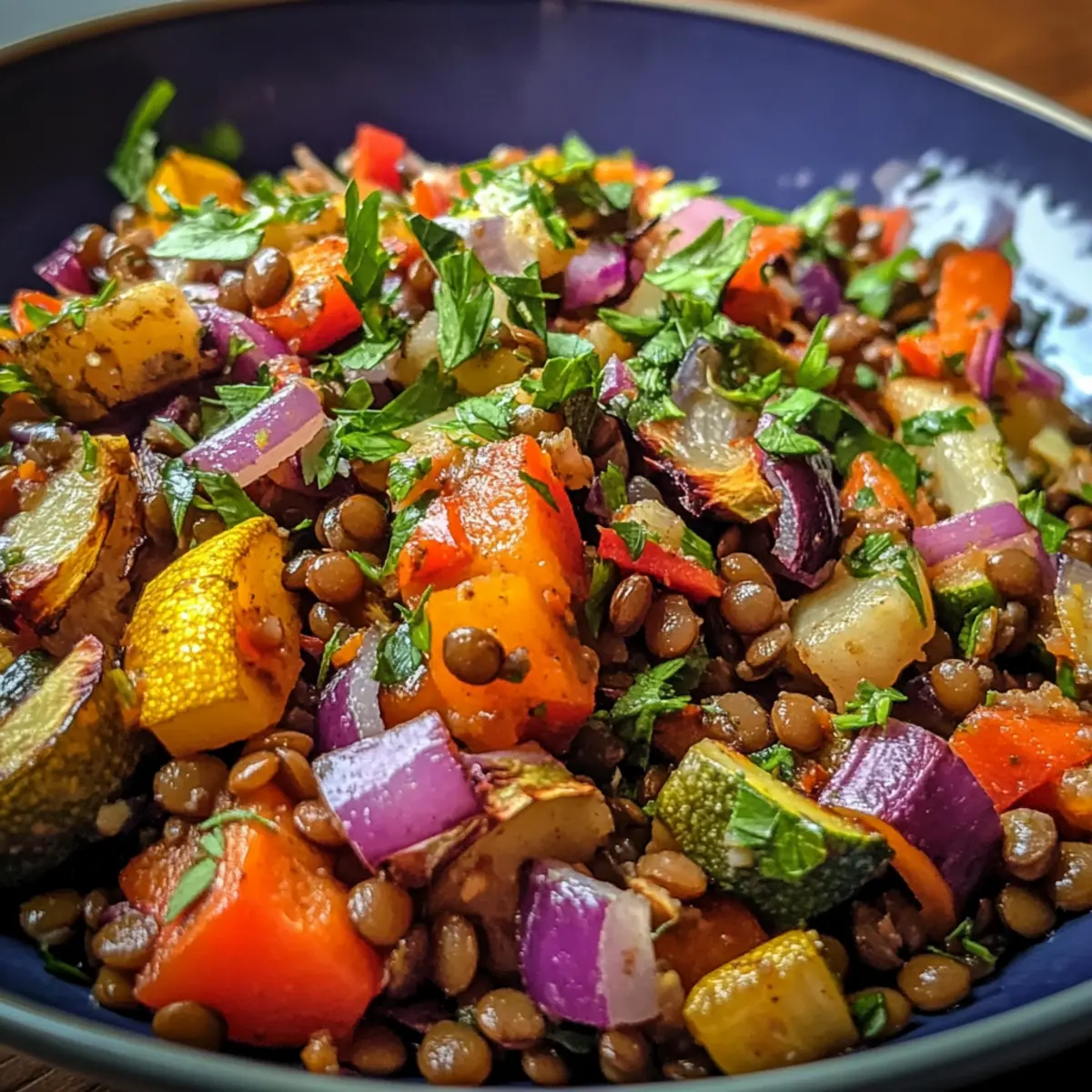Easy Delicious Lentil & Roasted Veggie Salad You’ll Crave